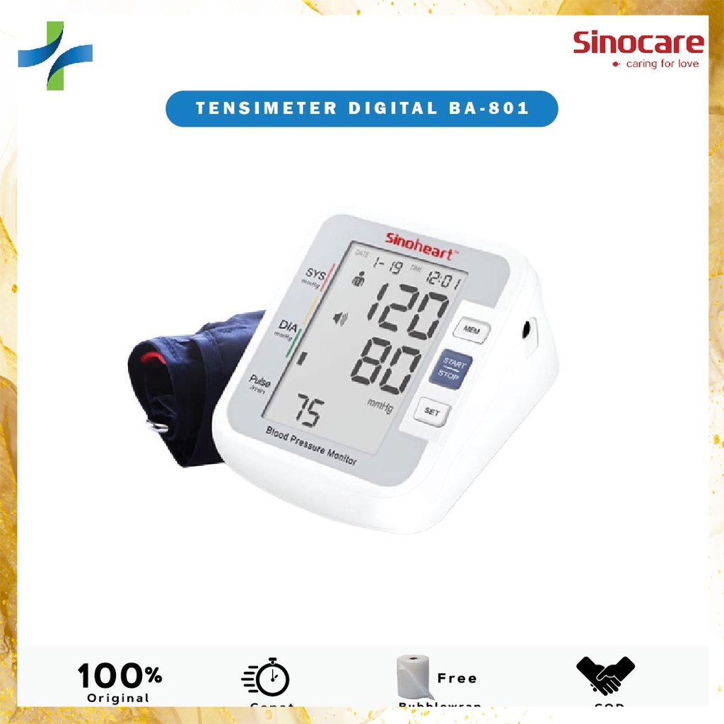 Jual Tensimeter Digital Otomatis BA-801 Sinocare Bahasa Indonesia ...
