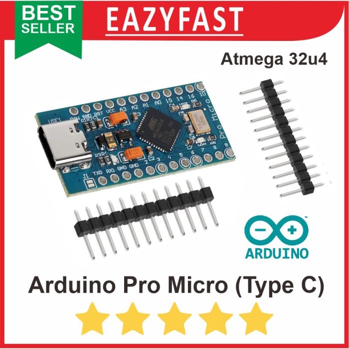 Jual Arduino Pro Micro Compatible ProMicro USB Type C Atmega32u4 Leonardo | Shopee Indonesia