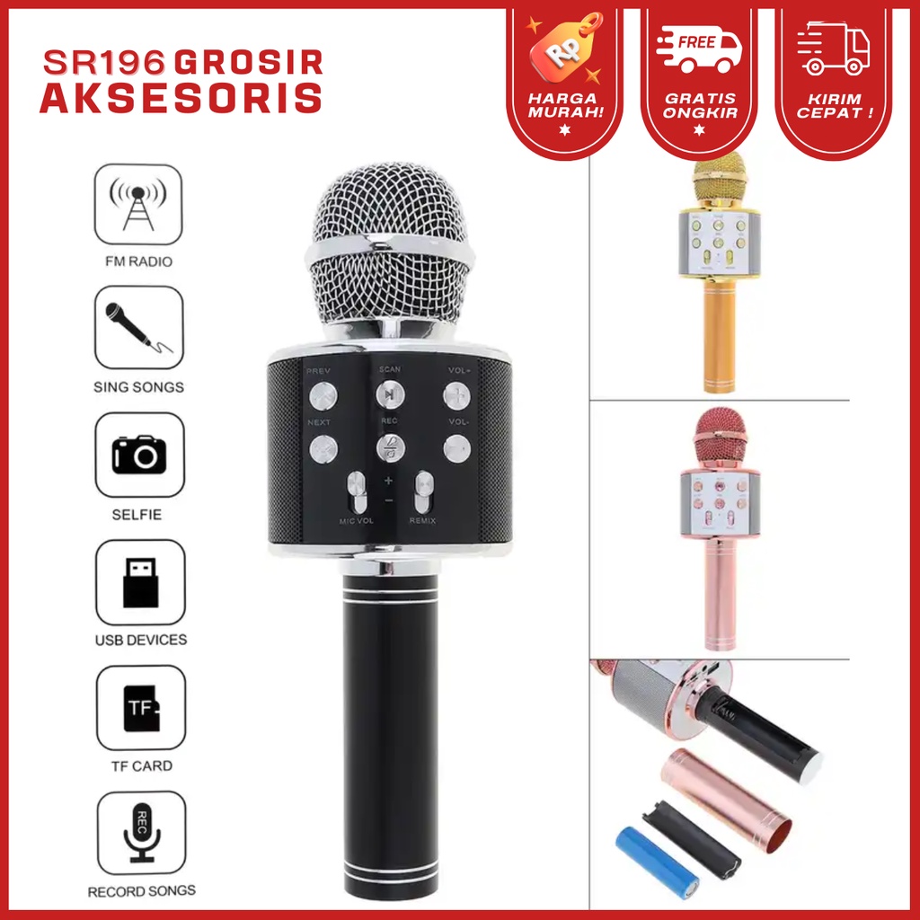 Jual Mic Karaoke WS858 Microphone Karaoke speaker | Shopee Indonesia