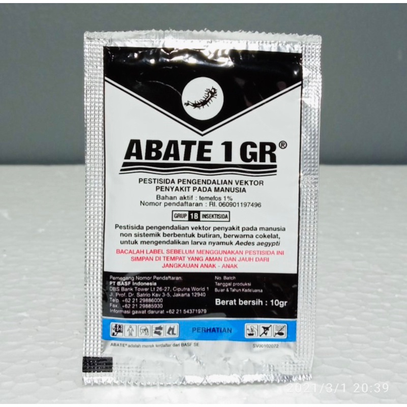 Jual Obat Jentik Nyamuk Abate/ Bubuk Pembasmi Jentik Nyamuk | Shopee ...