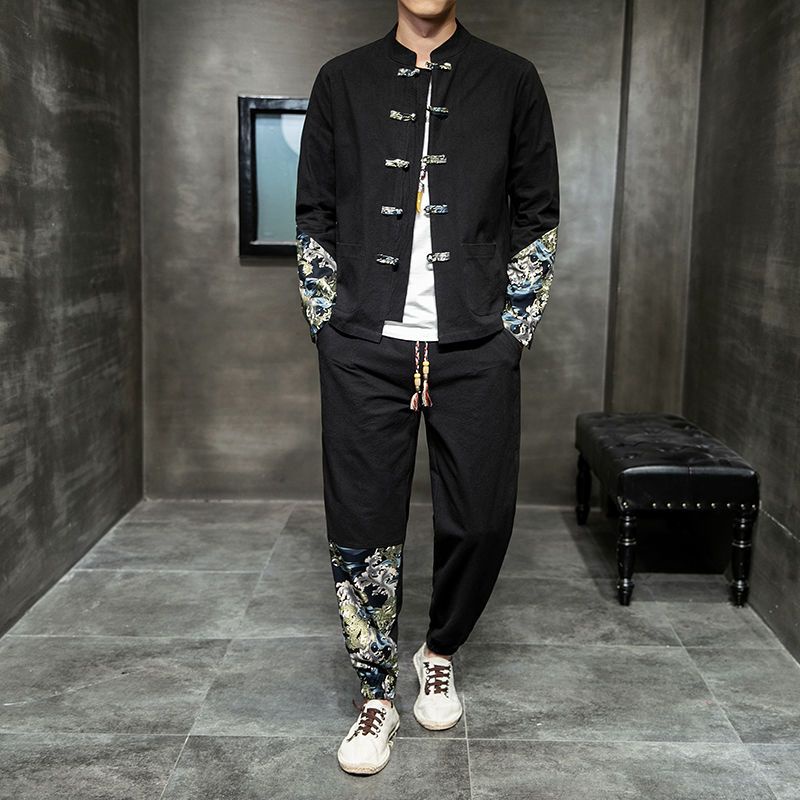 Jual Chinese style suit for men's Hanfu, retro fairy style trendy Tang ...