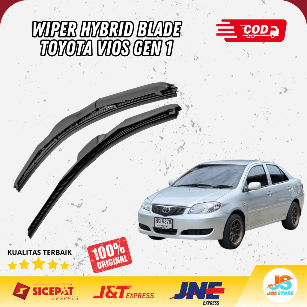 Jual Wiper Hybrid Blade Toyota Vios 2003 - 2006 / Vios Gen 1 ( 2 PCS ) Kiri dan Kanan Frameless ...