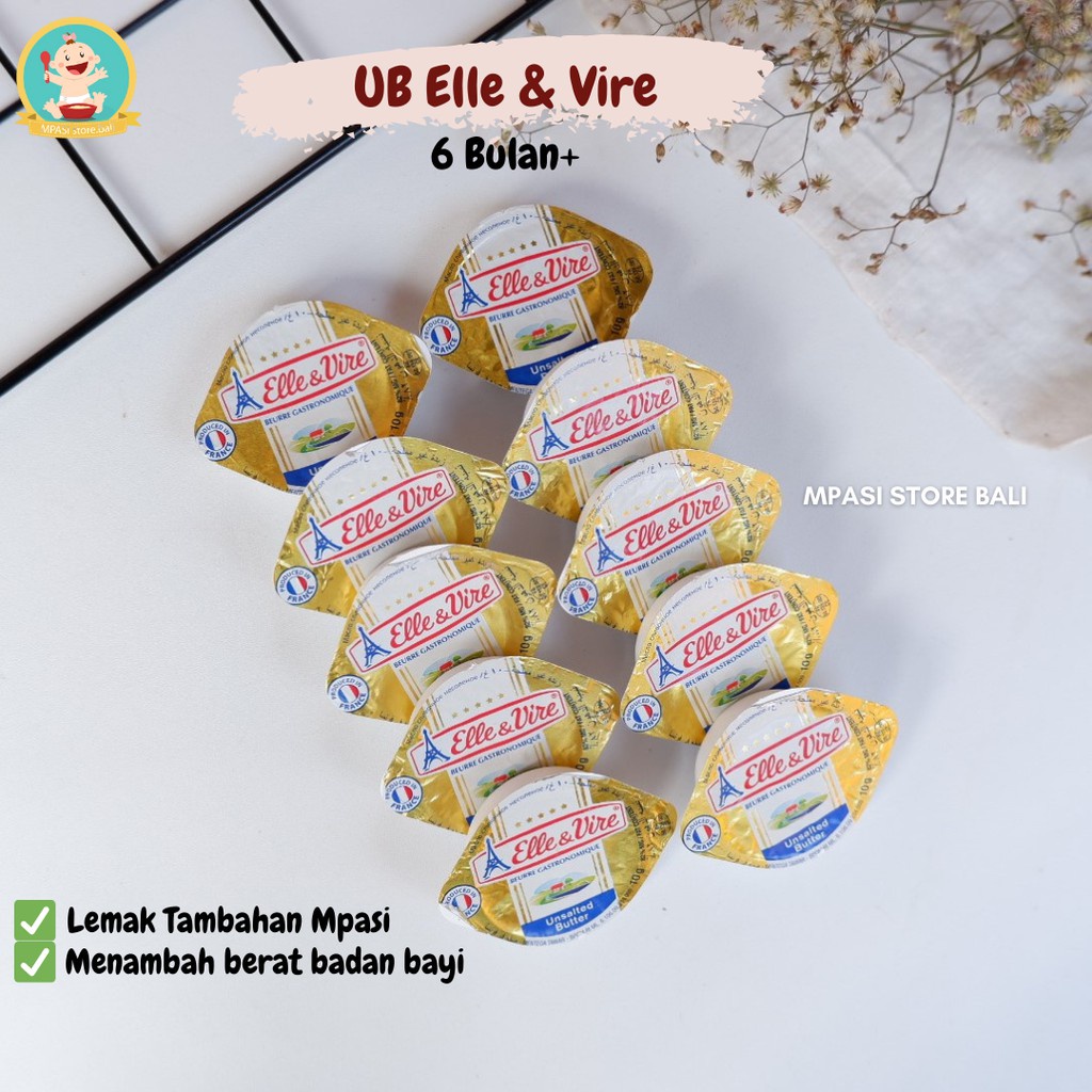 Jual UB Elle & Vire Unsalted Butter Untuk Mpasi Isi 10 Portion per cup ...
