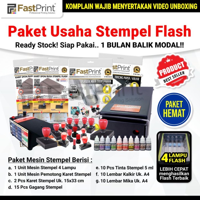 Jual Paket Hemat Mesin Stempel Flash 4 Lampu Import Lengkap | Shopee Indonesia