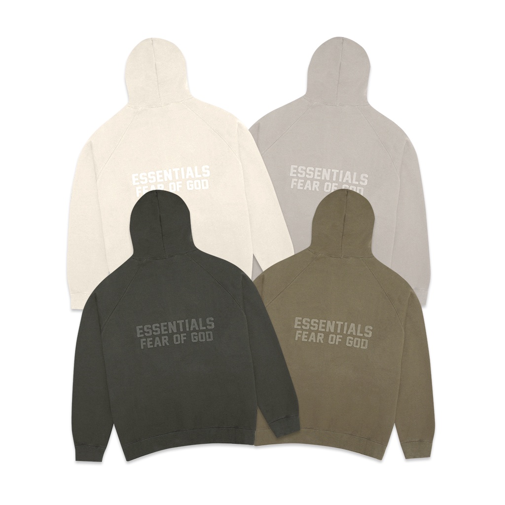 Jual FOG Essentials Back Solid Velvet Text Zip-Up Hoodie | Shopee Indonesia