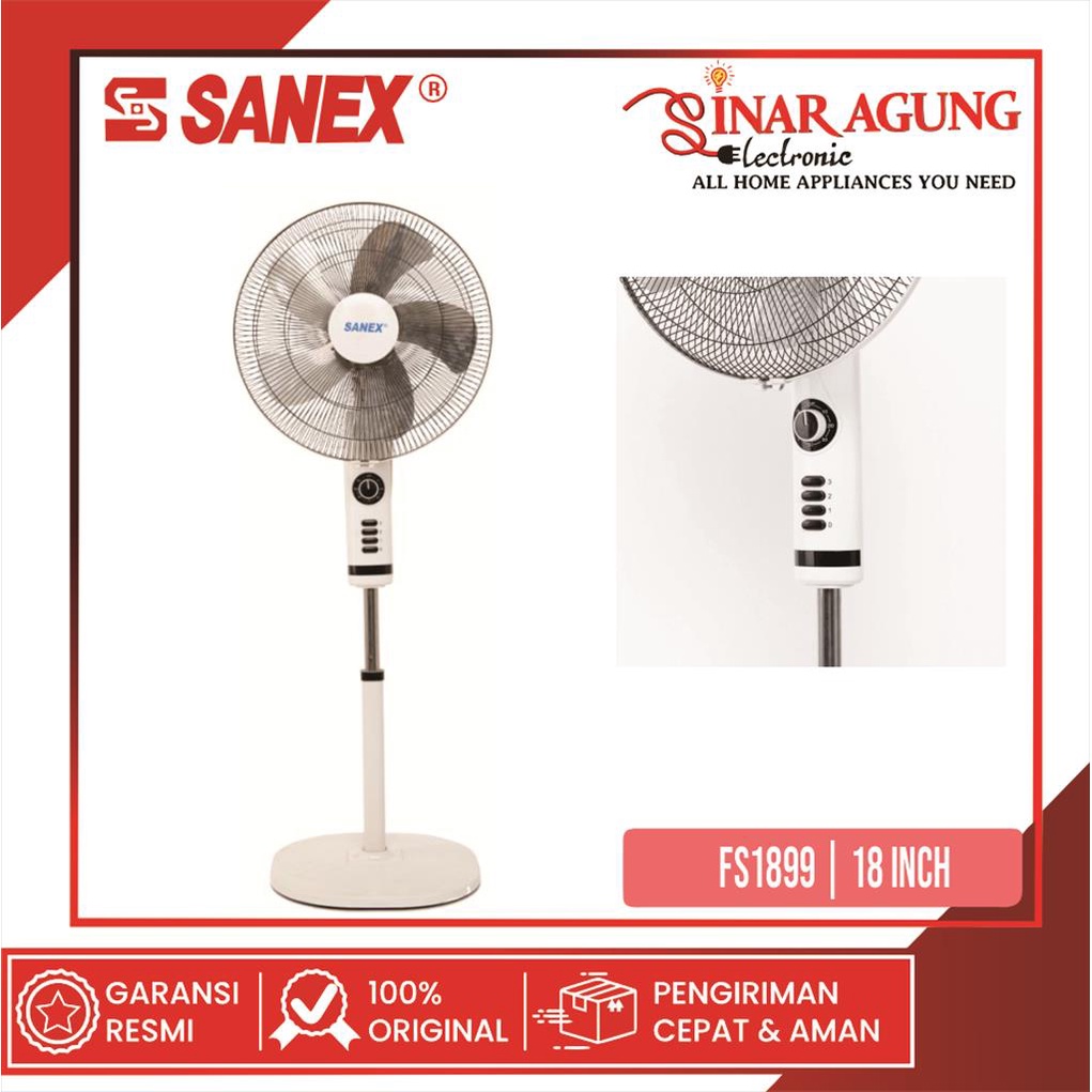 Jual SANEX KIPAS ANGIN STAND FAN BESI FS 1899 / FS-1899 / FS1899 18 ...