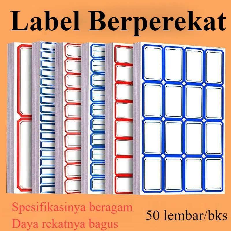 Jual Stiker label berperekat kantor stiker nama kertas harga merah Biru ...