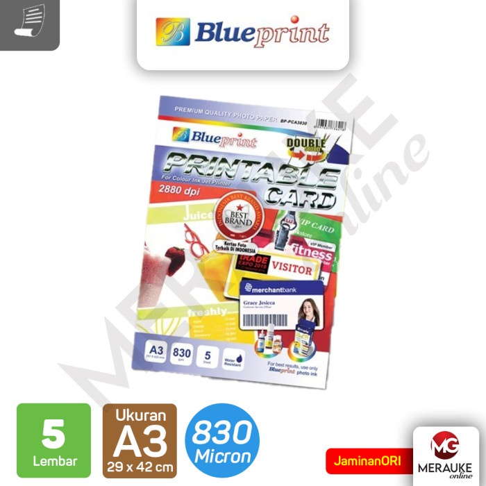 Jual Blueprint Printable ID Card A3 Double Sided 830micron 5s | Shopee ...