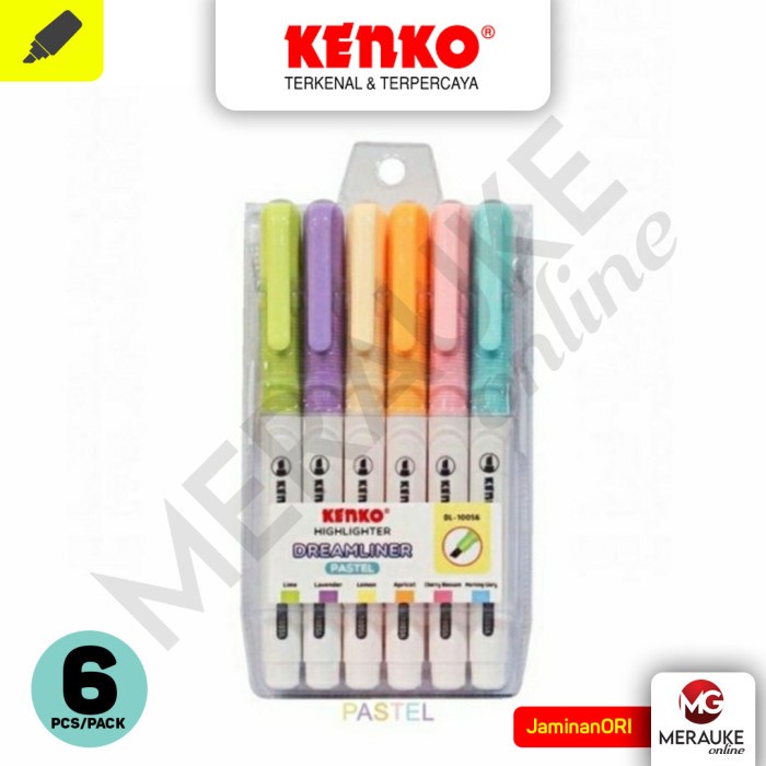 Jual KENKO Highlighter DL-100 S6 Pastel Color 6 Warna / Set | Shopee ...