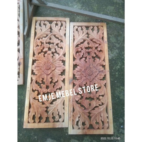 Jual Termurah ukiran dinding mahoni dekorasi kayu ukir tempel gebyok ...