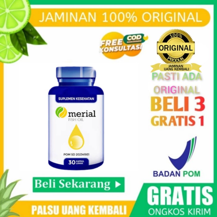 Jual Merial Fish Oil Original Minyak Ikan Extrak Pinus Merah | Shopee ...