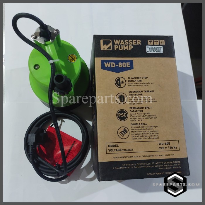 Jual Wasser Submersible Pump WD-80E / Pompa Celup 80 Watt | Shopee ...