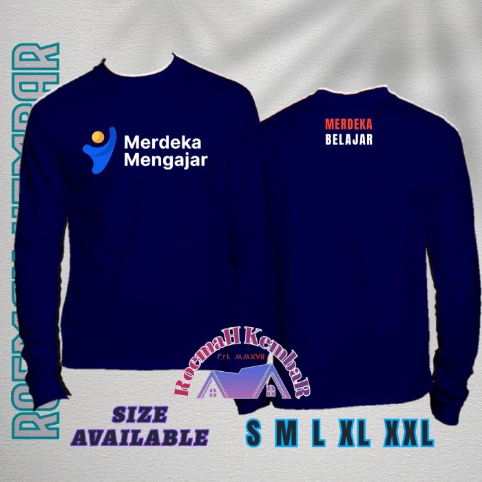 Jual KAOS MERDEKA MENGAJAR LENGAN PANJANG / KAOS BAJU MERDEKA BELAJAR ...