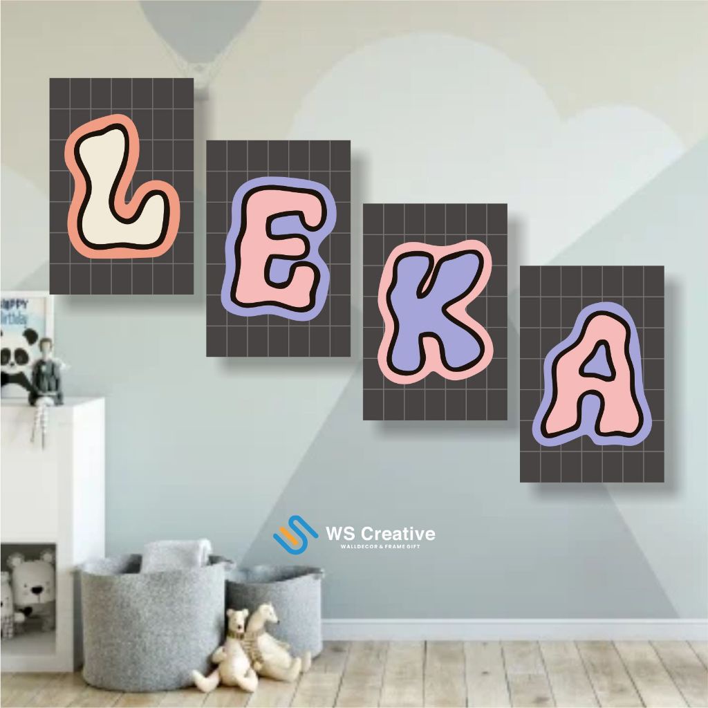 Jual HIASAN DINDING KUSTOM NAMA ALFABET HURUF FONT INISIAL WALL DECOR ...