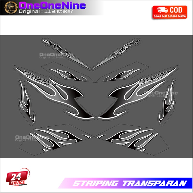 Jual STRIPING TRANSPARAN BEAT DELUXE NEW ESP 2020-2021-2022 API HO ...