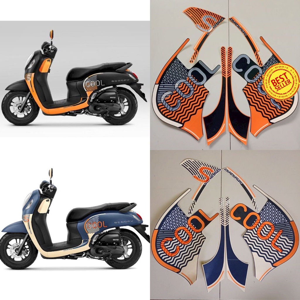 Jual stiker scopy Striping scoopy sporty fashion hitam black blue biru ...