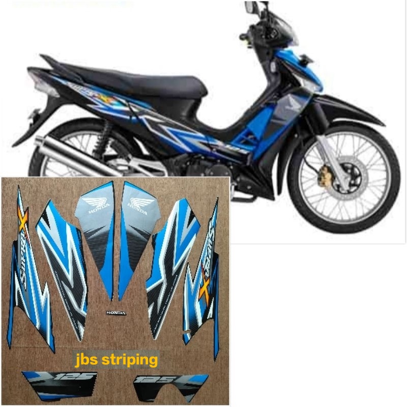 Jual Stiker supra 125 striping Honda Supra X 125 SW hitam biru tahun ...
