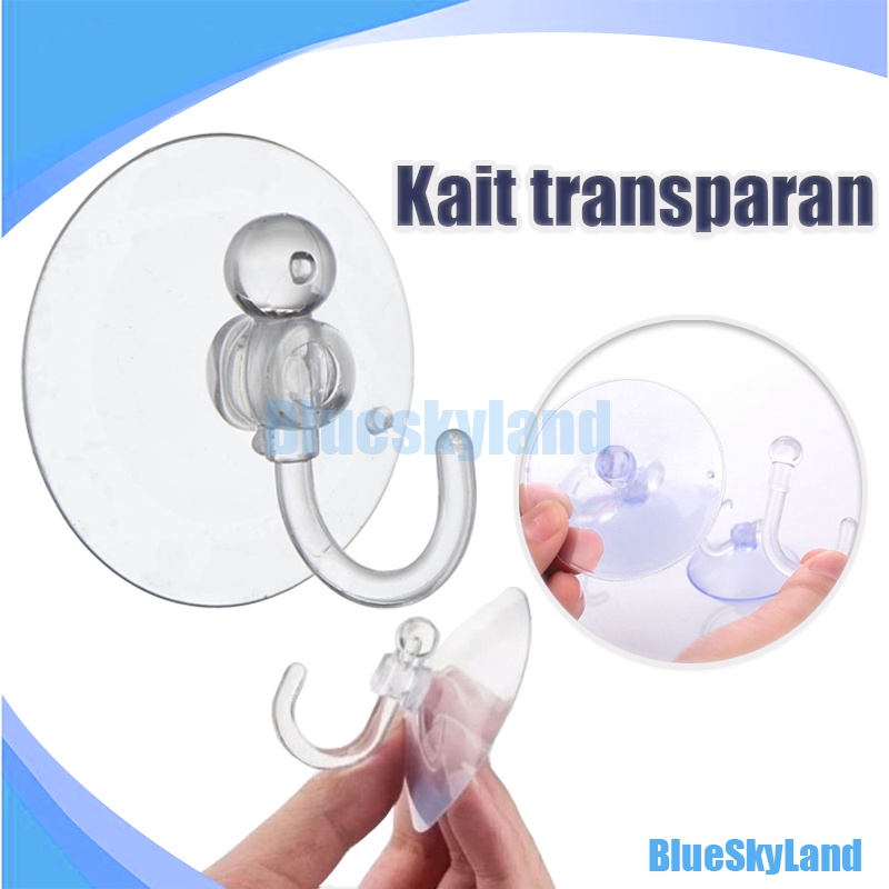 Jual 10PCS Kop Kaca Cop Besar / Tempelan Karet Bening / Hook Cantelan ...