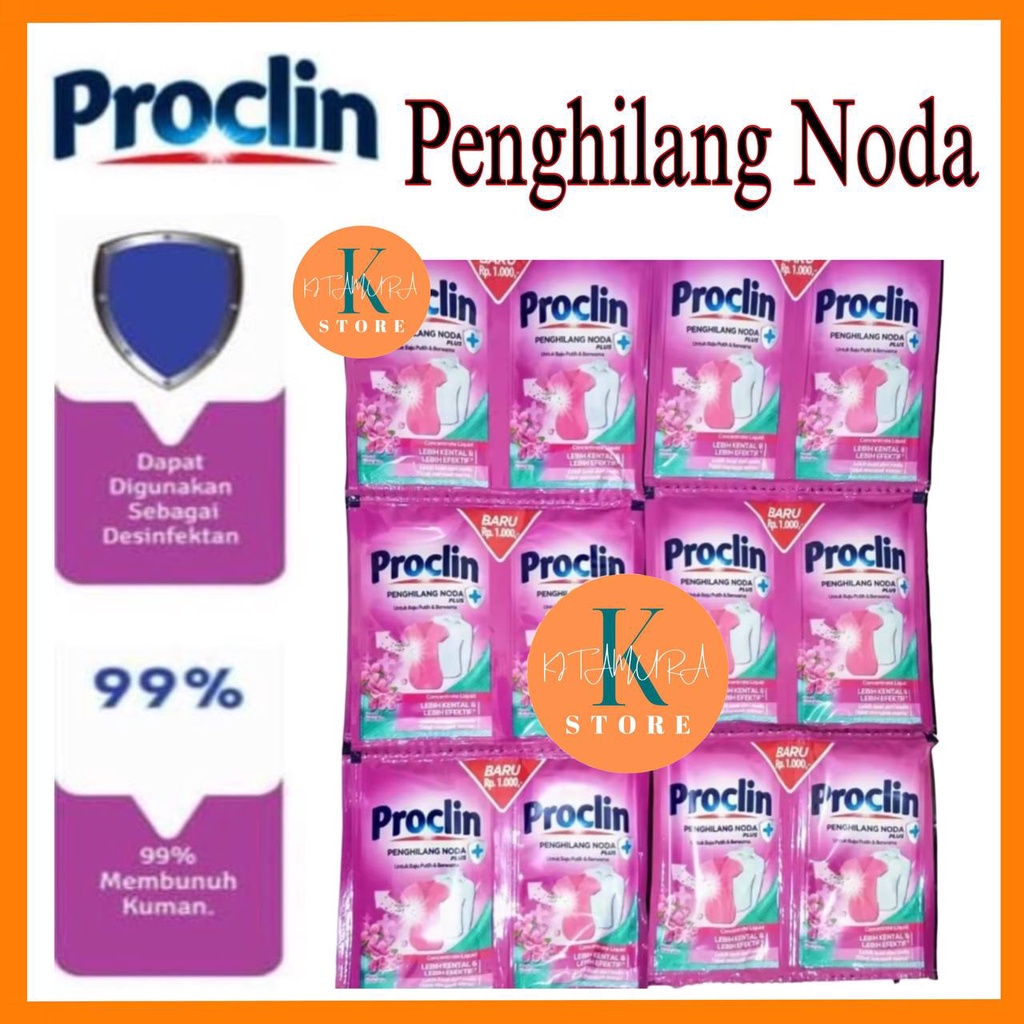 Jual Proclin White Crystal Pemutih Pakaian Penghilang Noda 12,5 ml X 24 ...