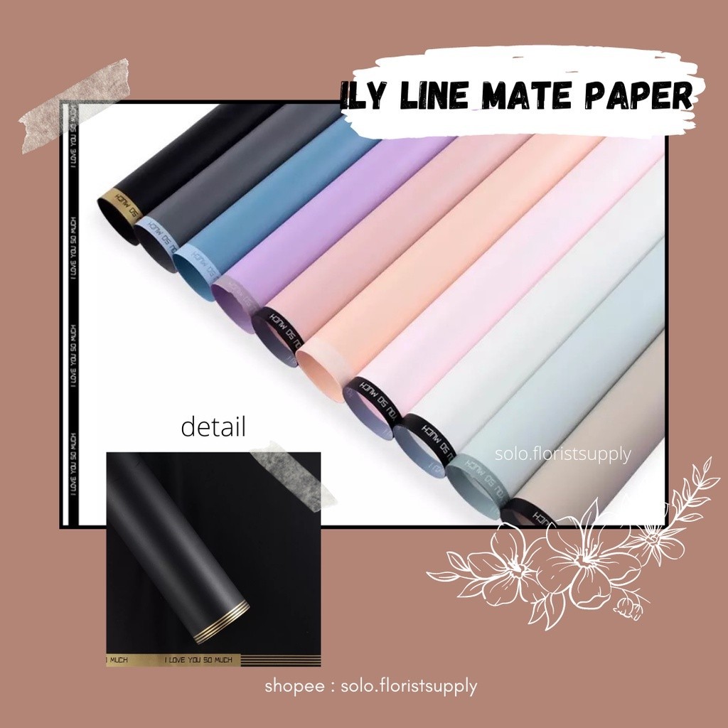 Jual [ECO] ECER ILY LINE FLOWER WRAPPING COLOR MATTE PAPER CELLOPHANE ...