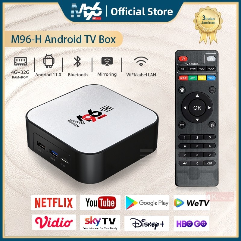 Jual M96 TV BOX M96-H Smart Android tv box android 10.0 4gb+32gb WiFi Stb Box Tv Digital 4K HD ...