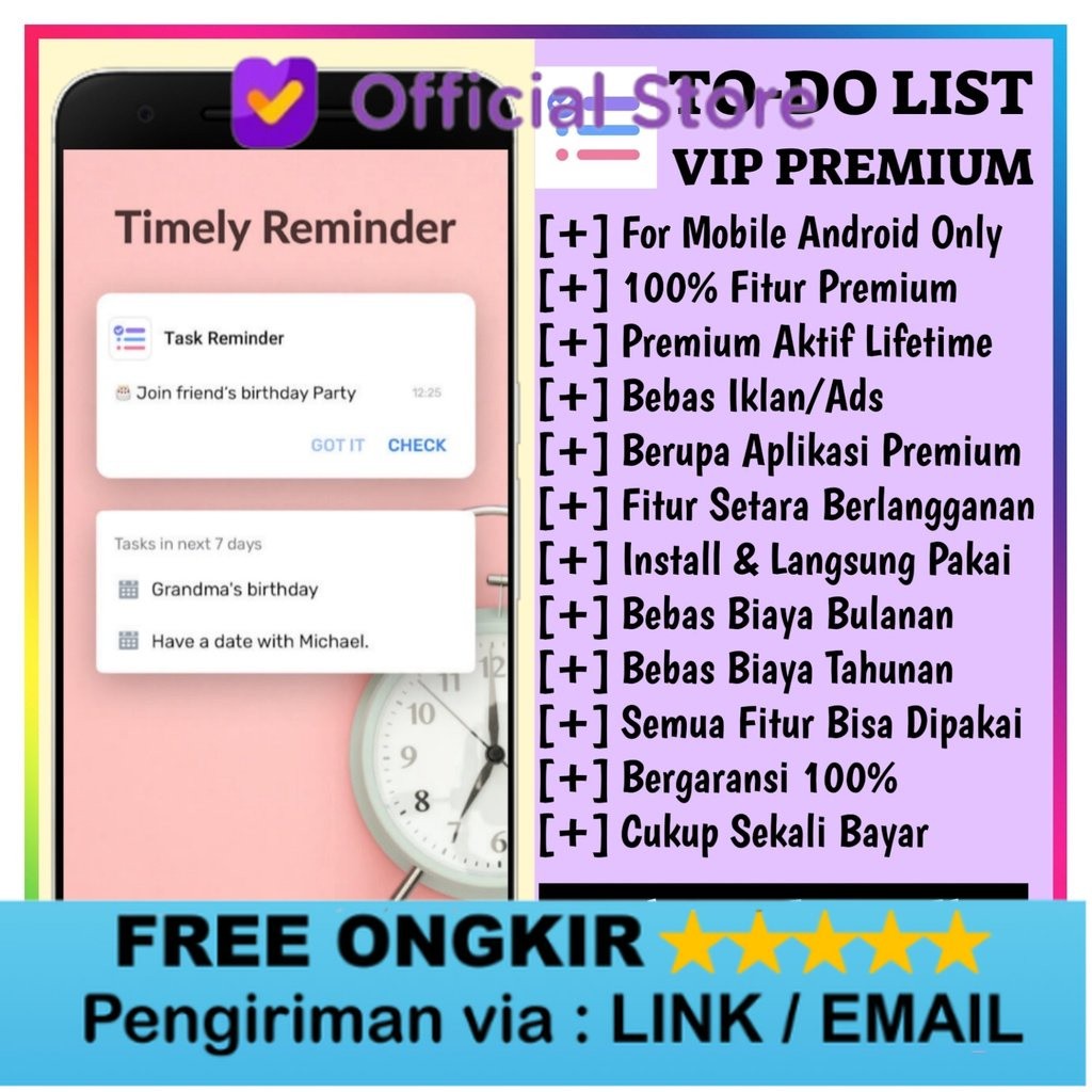 Jual To-Do List VIP Premium Android Lifetime | Shopee Indonesia