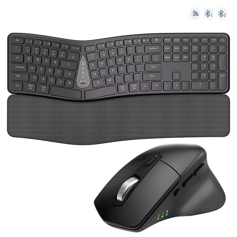 Jual Ergonomic Keyboard Mouse Wireless Combo,Bluetooth/2.4G Ergo Split ...