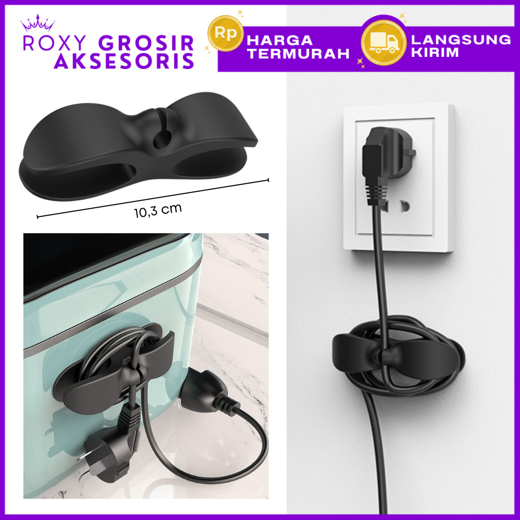Jual Holder Penggulung Kabel Tempel / Klip Cable Organizer Perapi Kabel ...