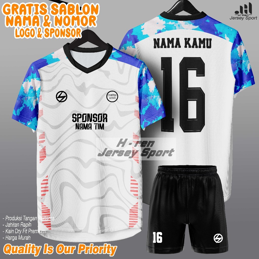 Jual Jersey COSTUM NAMA NOMOR LOGO NAMA CLUB Bola futsal volly Dewasa ...