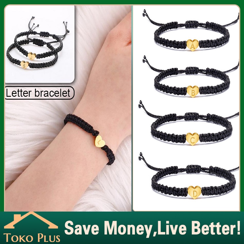 Jual Gelang Couple Nama Inisial Huruf Gelang Tali Couple Inisial 26 ...