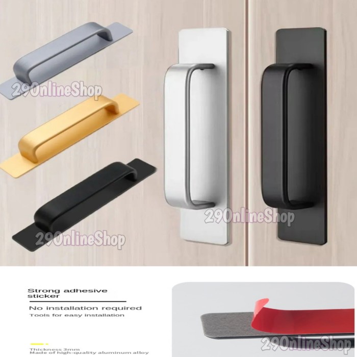 Jual Gagang Handle Handel Tempel Lemari Rak Laci Pintu Pegangan Kaca ...