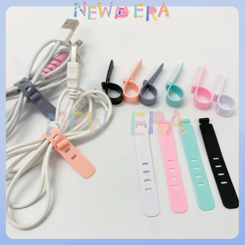 Jual NewEra Pengikat Kabel Headset Silikon Macaron Strap Wrap Perapih ...