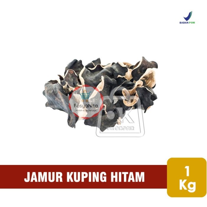Jual Jamur Kuping Hitam Kering Cap Walet / White Back Black Fungus (1 ...