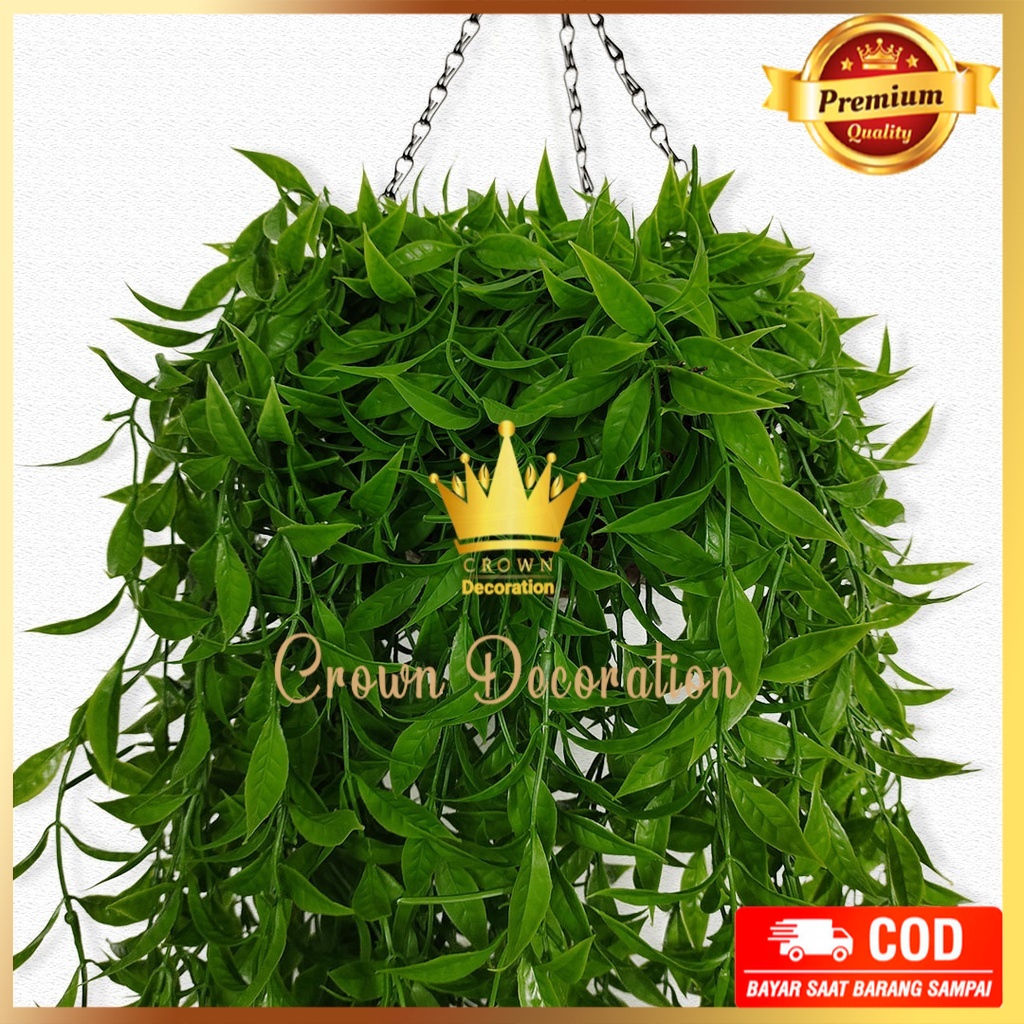 Jual Daun Juntai Lonceng Anggrek Gantung Plastik/Ekaliptus Artificial ...