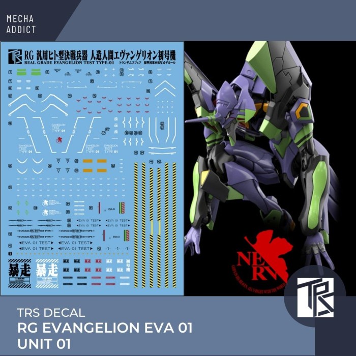 Jual Water Slide Decal RG EVANGELION EVA UNIT 01 by TRS Transamsphere | Shopee Indonesia