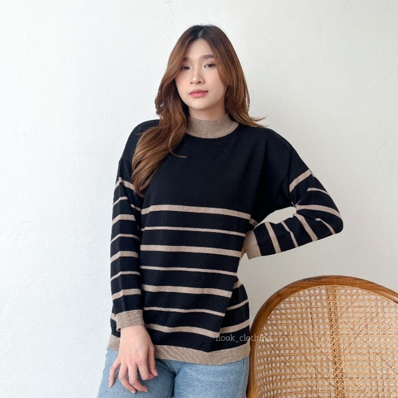 Jual FRIDAY KNIT TOPS atasan rajut katun wanita tangan panjang hijab friendly sweater cewe ...