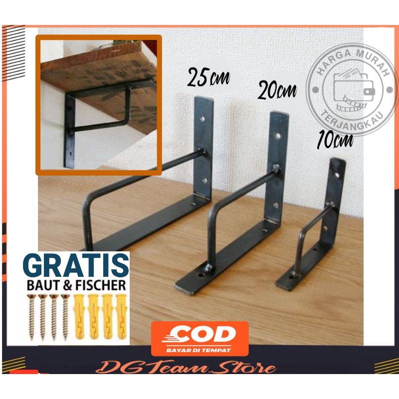 Jual Dekorasi estetik RAK AMBALAN BESI SIKU PENYANGGA / RAK DINDING ...