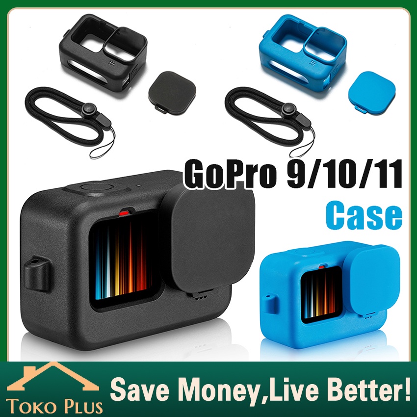 Jual Silicone Case for GoPro Hero 11 / 10 / 9 + Lens Cover & Lanyard Casing Cover Silikon ...