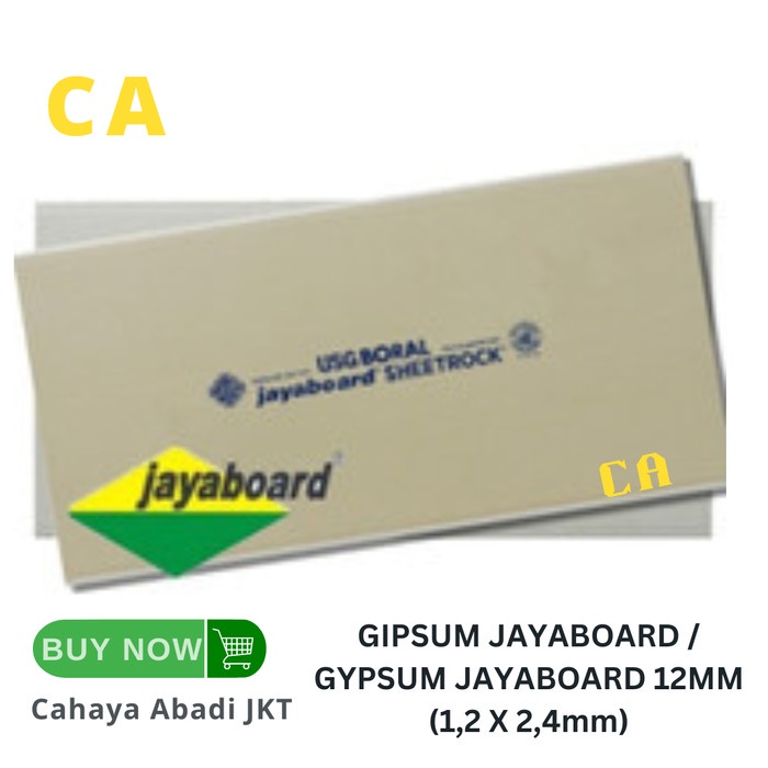 Jual GIPSUM JAYABOARD / GYPSUM JAYABOARD 12MM (1,2 X 2,4mm) | Shopee ...
