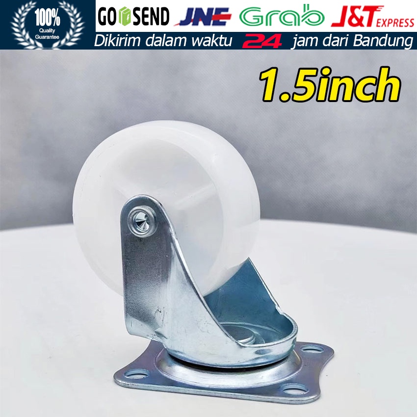 Jual 1 Inch / 1.5 Inch Roda Plastik Putih Hitam / Roda Hidup Bisa ...