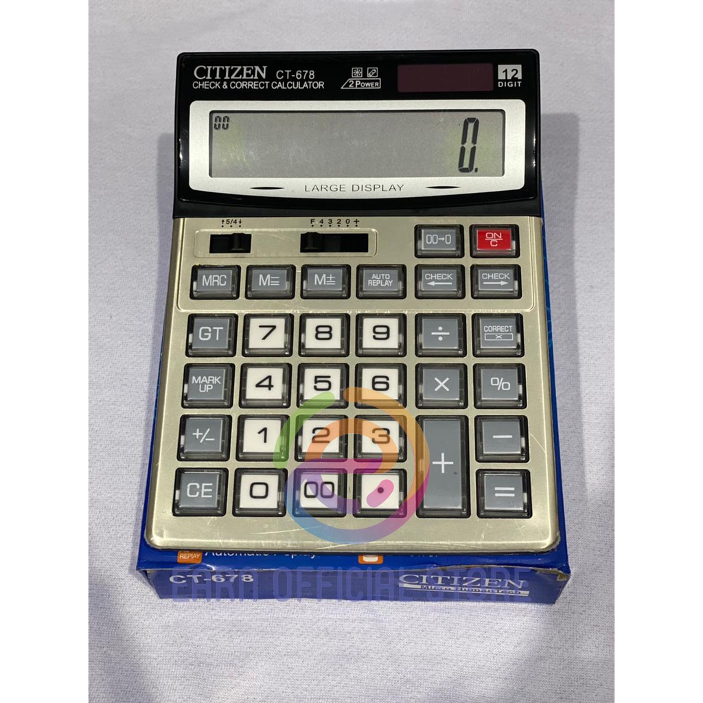 Jual KALKULATOR CITIZEN CT-678 12 DIGIT BATRE AA CHECK AND CORRECT ...