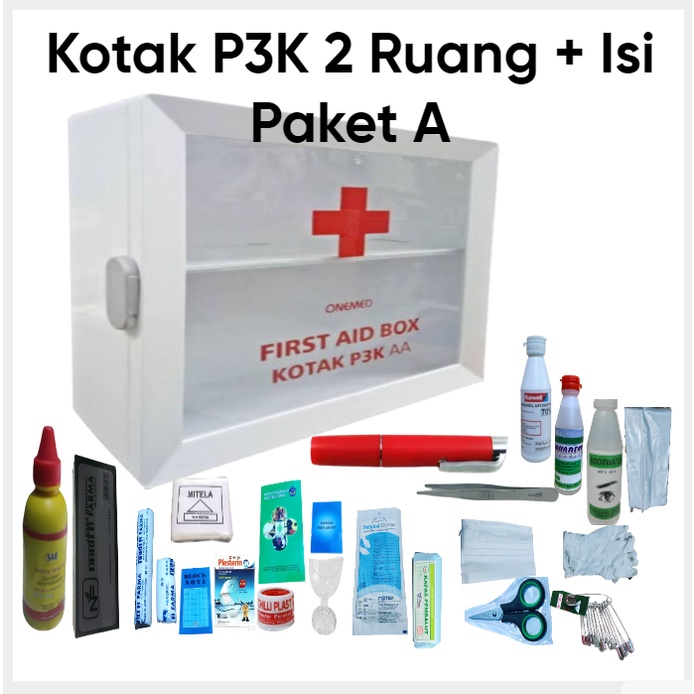 Jual Paket Kotak P3K 2 Ruang Dinding dengan ISI TYPE A/ ISI Tipe A+Kotak P3K 2 Ruang | Shopee ...