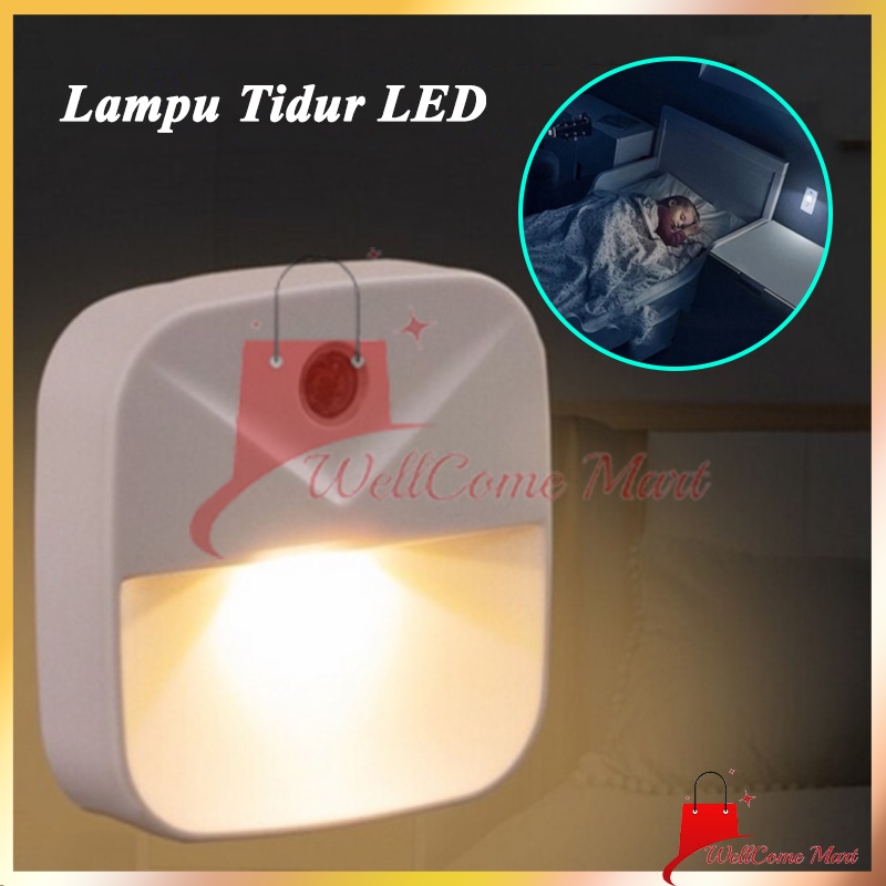 Jual Lampu Tidur Sensor Cahaya Otomatis Persegi / Led Kotak Mini Sleep ...