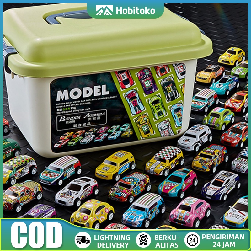 Jual Mobil Mini Mainan Anak Balap Tarik Mundur 20/30/50 Buah Mainan ...