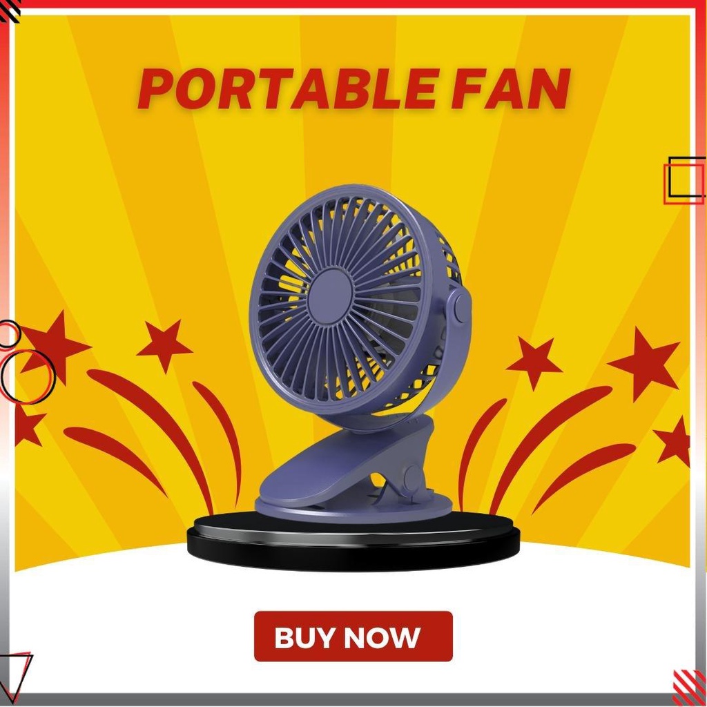 Jual Kipas Mini USB Clip Mini Fan Rotating Kipas Angin Meja Mini Jepit ...