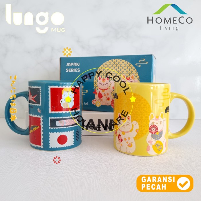 Jual HOMECO 2pcs Mug Set Ceramic JAPAN Series Mug 2pcs Lungo Japanese ...