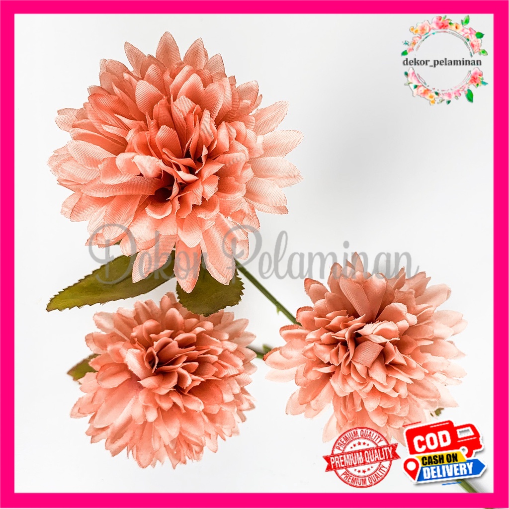 Jual BUNGA DANDELION TANGKAI PANJANG CABANG 3 ARTIFICIAL BUNGA PINGPONG ...