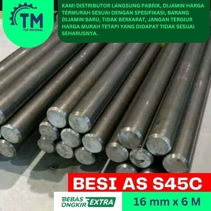 Jual Besi AS S45C 115mm - 125mm x 6M SNI Asental Hitam | Shopee Indonesia