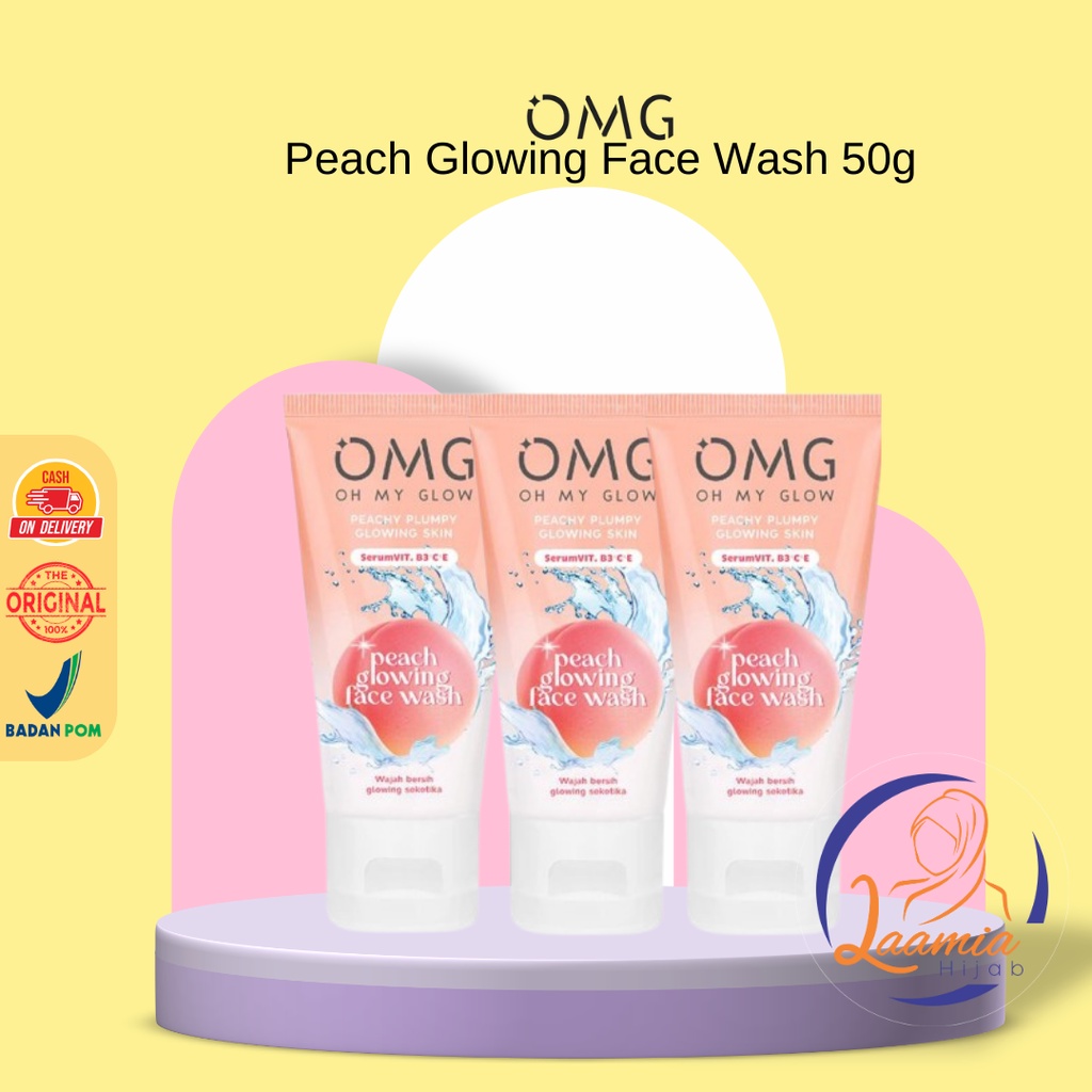 Jual Najmia 2 - Omg Oh My Glow Peach Glowing Face Wash 50 G 100g | Face ...