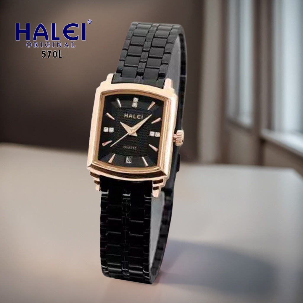 Jual Halei Watch 570 L - Jam Tangan Halei Wanita Rantai Stainless Back ...